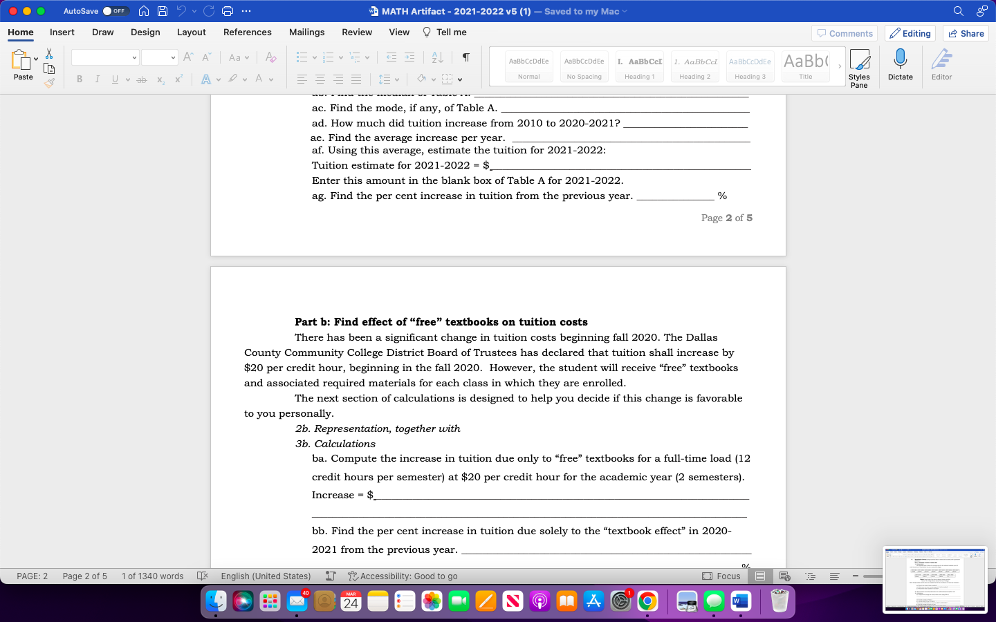 MATH Assignment for Core Assessment, 2021-2022 DRAFT | Chegg.com