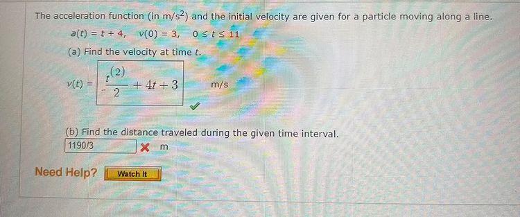 Solved The Acceleration Function In M S2 And The