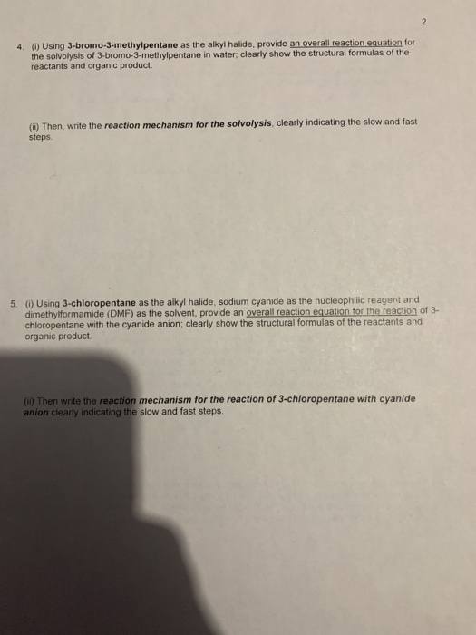 Solved () Using 3-bromo-3-methylpentane as the alkyl halide, | Chegg.com
