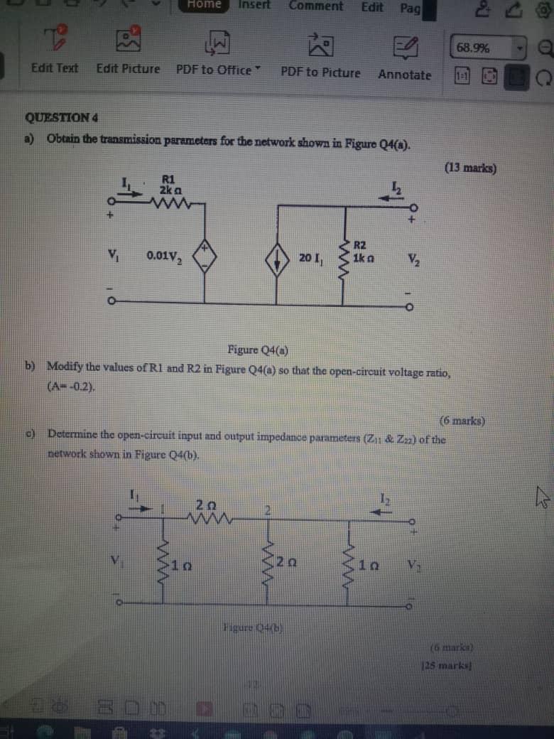 Solved Home Insert Comment Edit Pag w 68.9% Edit Text Edit | Chegg.com
