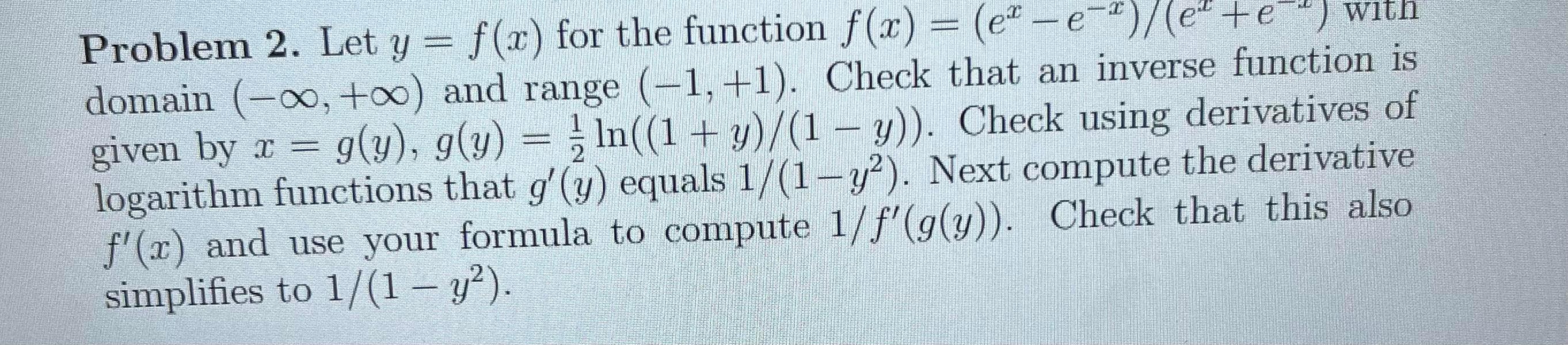 Solved Problem 2. Let y=f(x) for the function | Chegg.com