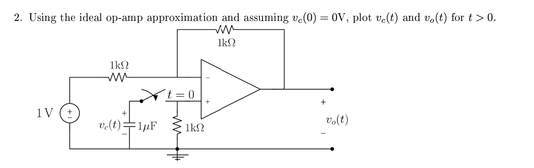 Solved 2. Using the ideal op-amp approximation and assuming | Chegg.com