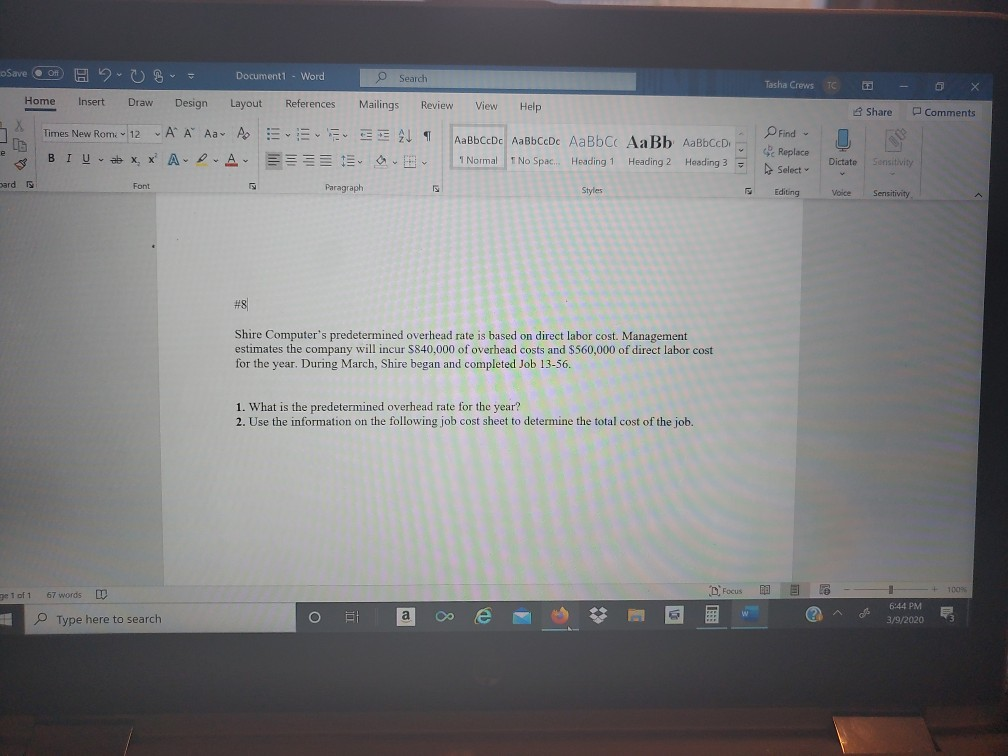 Solved Tasha Crows - x Comments Share Save O B 2 -UB | Chegg.com
