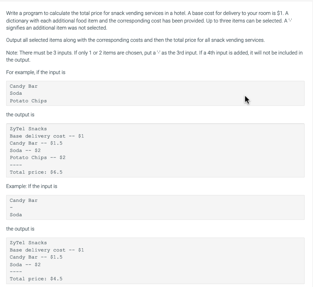 Solved Write a program to calculate the total price for | Chegg.com