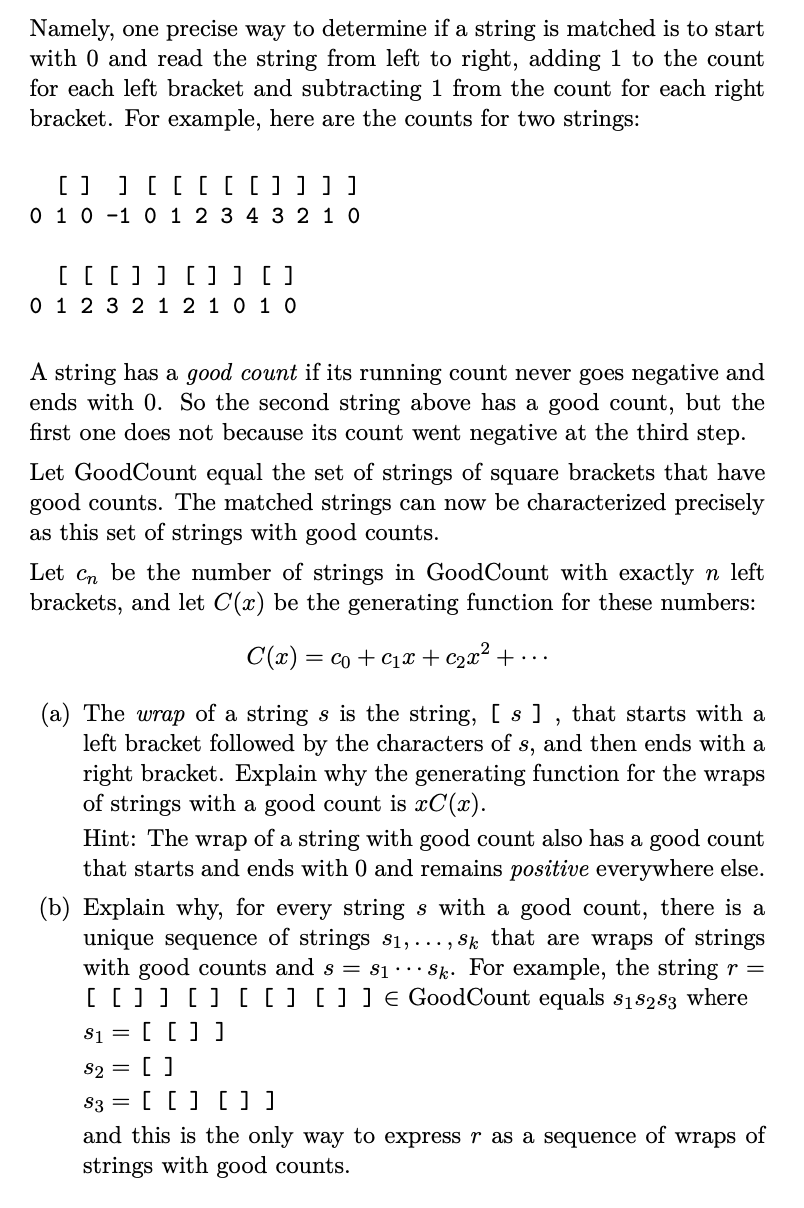 Solved Generating functions provide an interesting way to | Chegg.com
