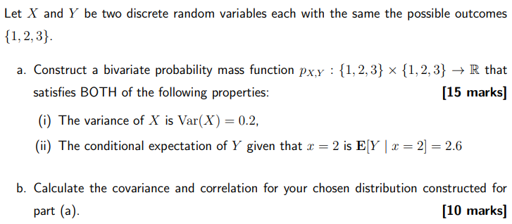 Let X and Y be two discrete random variables each | Chegg.com