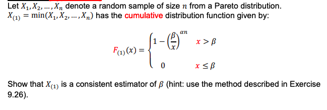 Solved Let X ,x2,...,X, denote a random sample of size n | Chegg.com