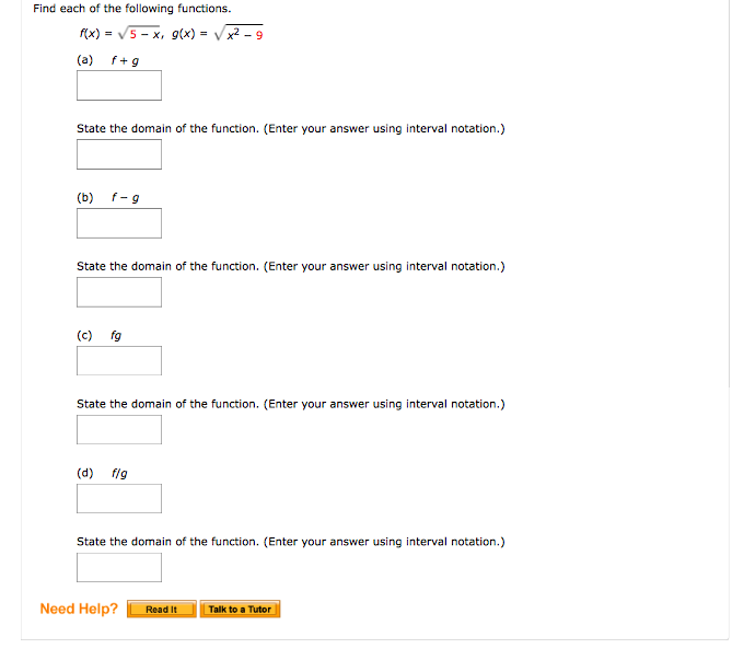 Solved Find each of the following functions and state their | Chegg.com