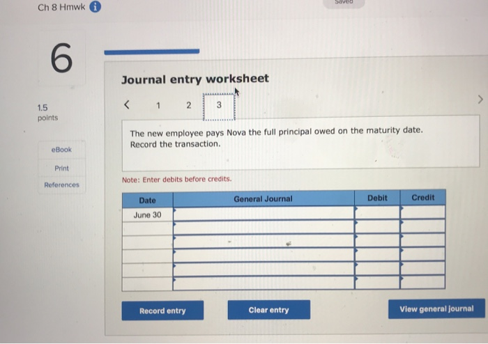 Solved Ch 8 Hmwk Help Save&Exit Submt Seved Check my work 6 | Chegg.com
