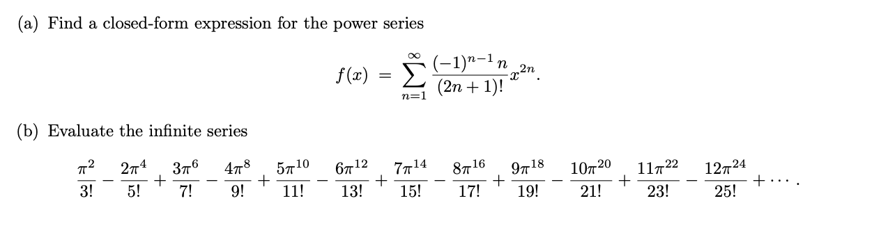 Solved (a) Find a closed-form expression for the power | Chegg.com