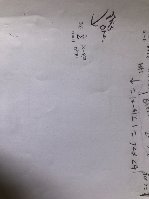 Solved 6n + n=0 sti torた x-91 n=0 n59n 36) | Chegg.com