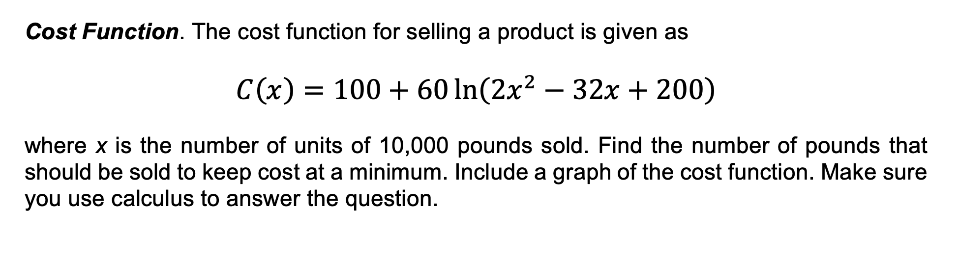 Solved Cost Function The Cost Function For Selling A