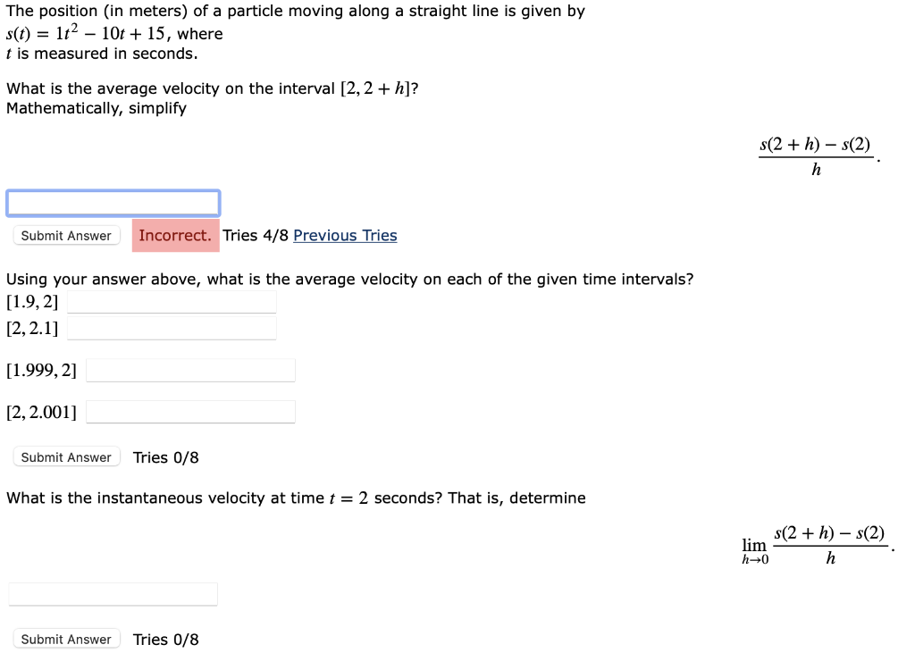 [Solved]: The position (in meters) of a particle moving al