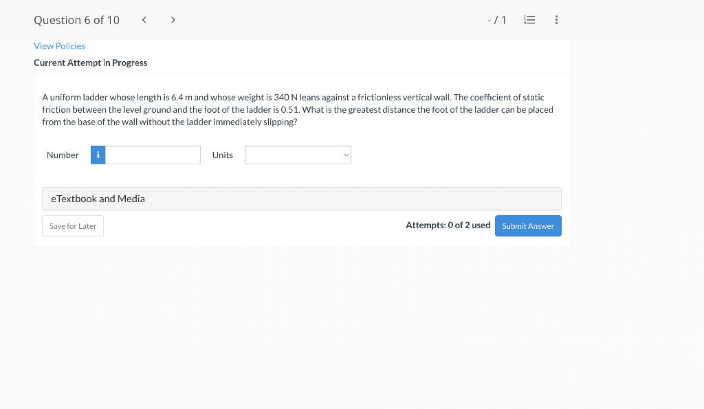 Solved Question 6 of 10 -/1 View Policies Current | Chegg.com