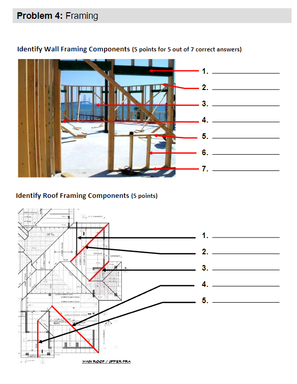 Solved Identify Wall Framing Components ( 5 points for 5 out | Chegg.com