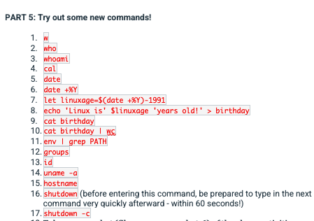 Solved I need help with how to code these in terminal. Any | Chegg.com
