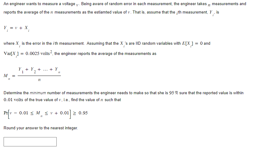 Solved An engineer wants to measure a voltage v. ﻿Being | Chegg.com