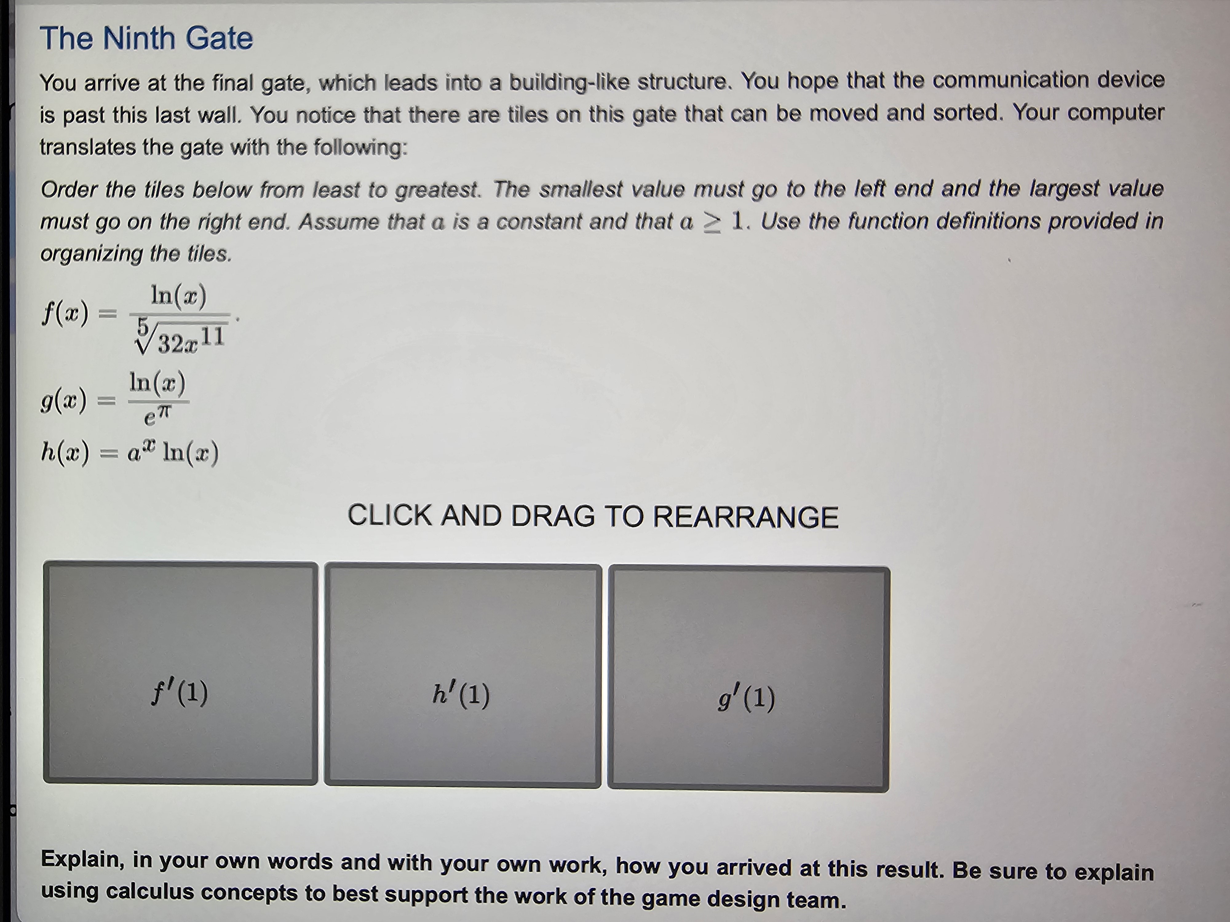 Solved The Ninth Gate You arrive at the final gate, which | Chegg.com