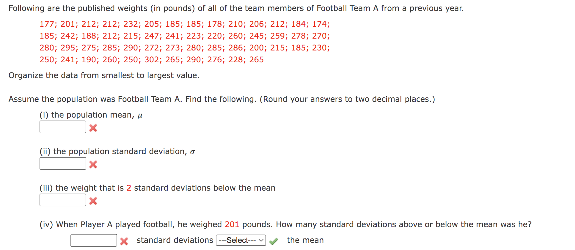 Solved Following are the published weights (in pounds) of | Chegg.com