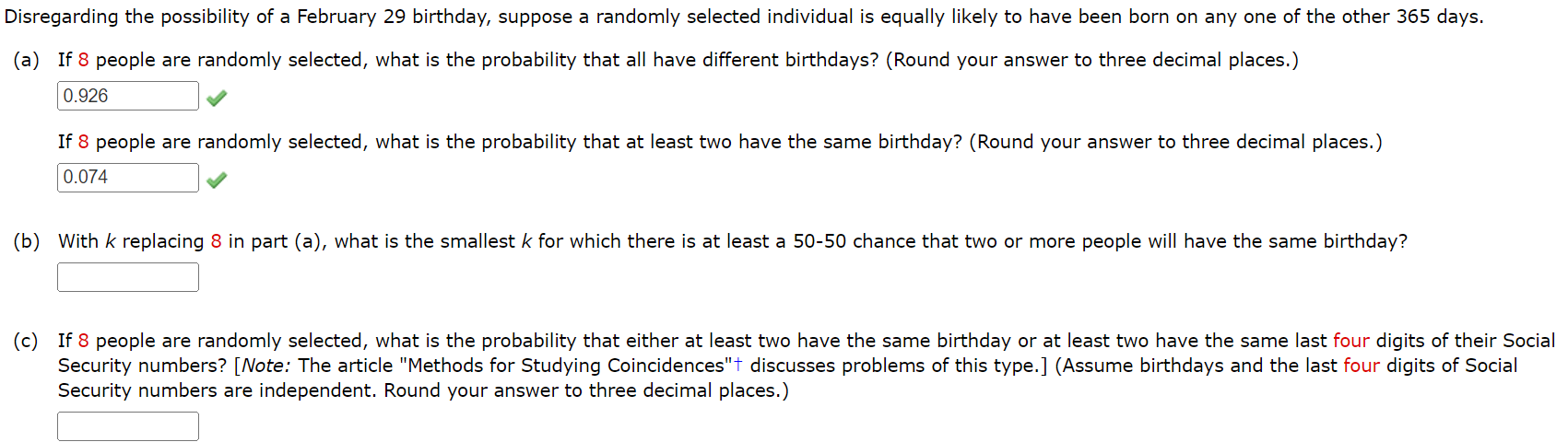 Solved Disregarding the possibility of a February 29 | Chegg.com
