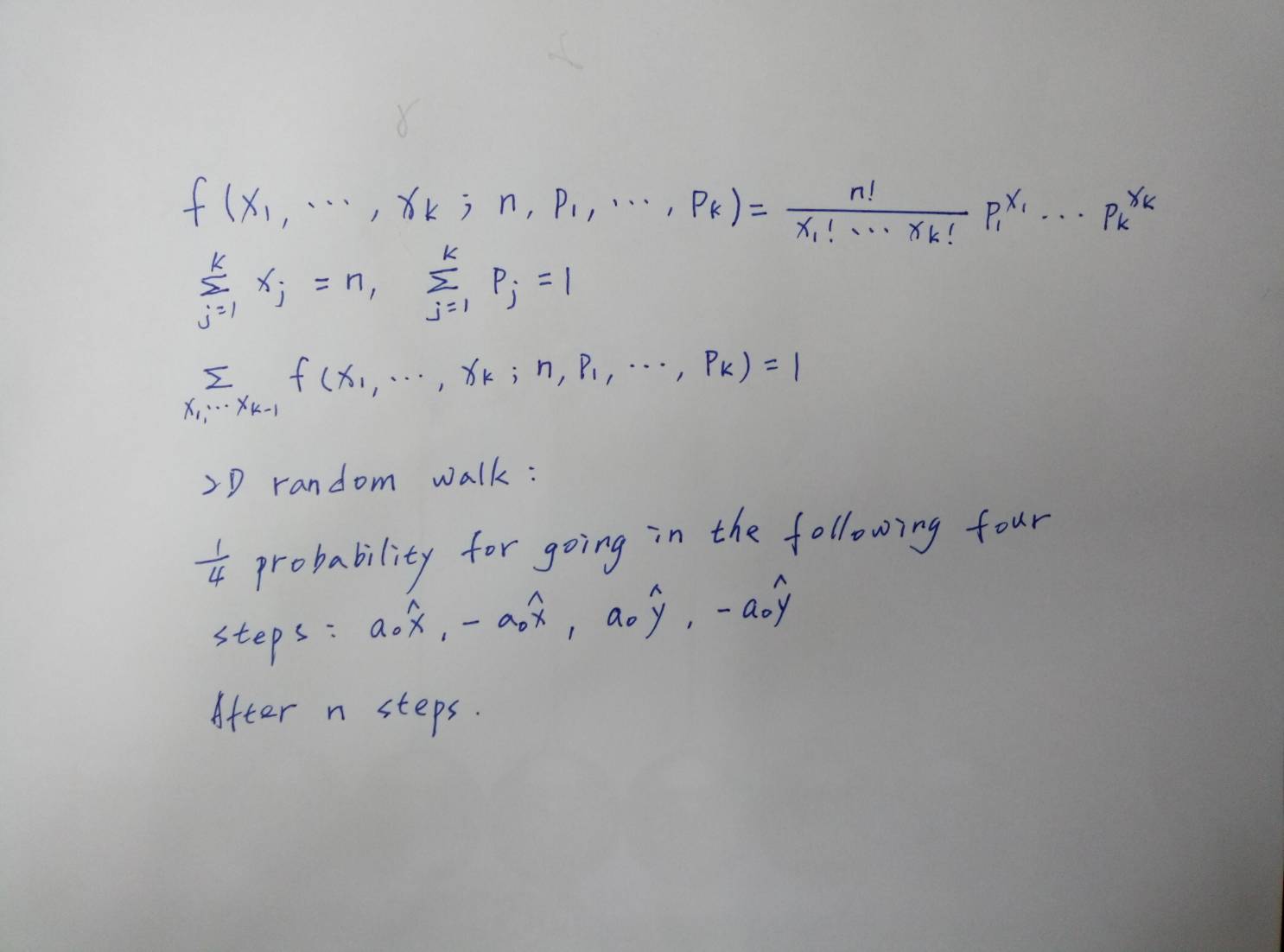Solved Multinomial distribution:2D random walk:1/4 | Chegg.com