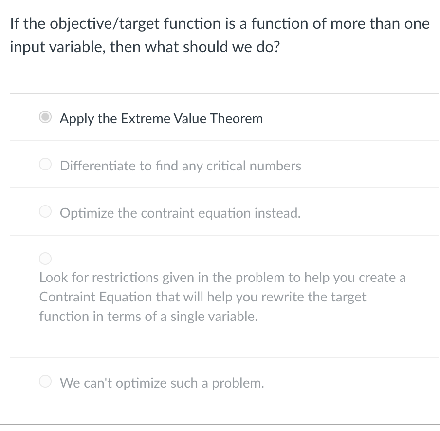 Solved If the objective/target function is a function of | Chegg.com