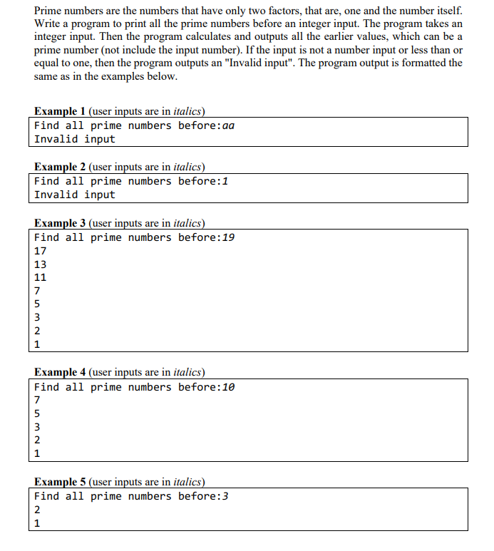 Solved Prime numbers are the numbers that have only two | Chegg.com