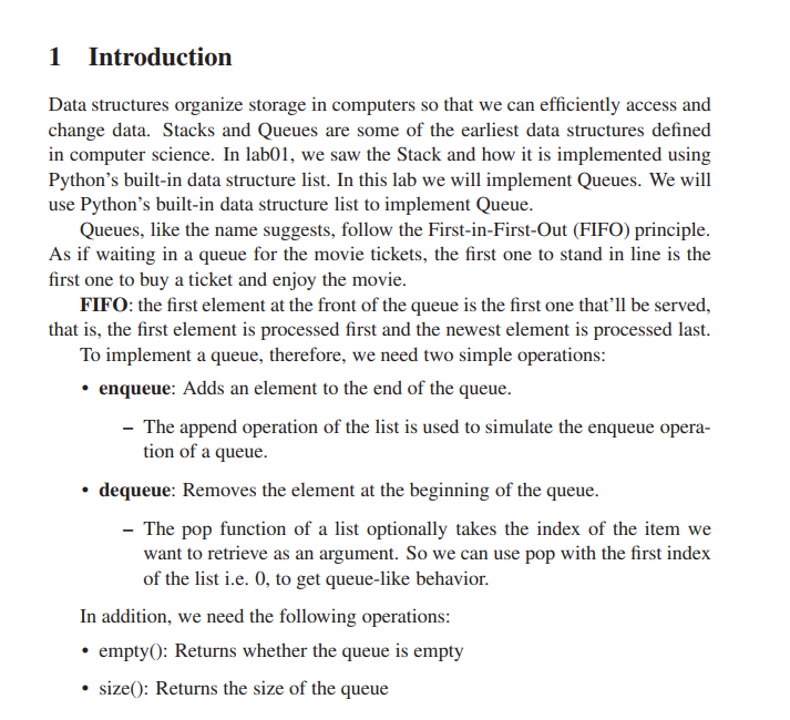 Solved 1 Introduction Data structures organize storage in | Chegg.com