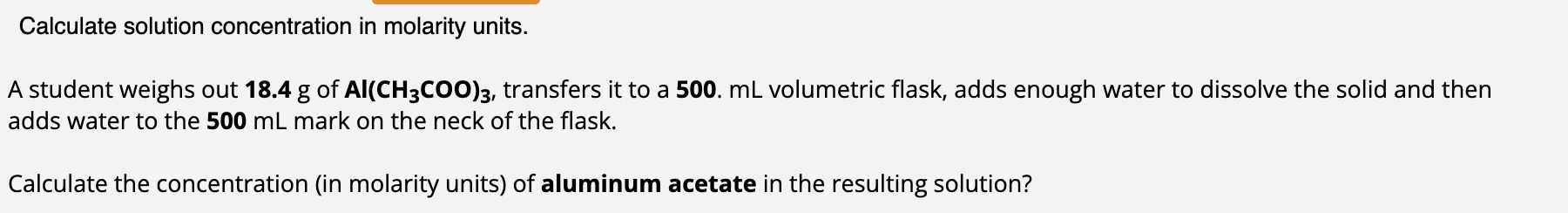 Solved Calculate solution concentration in molarity units. A | Chegg.com