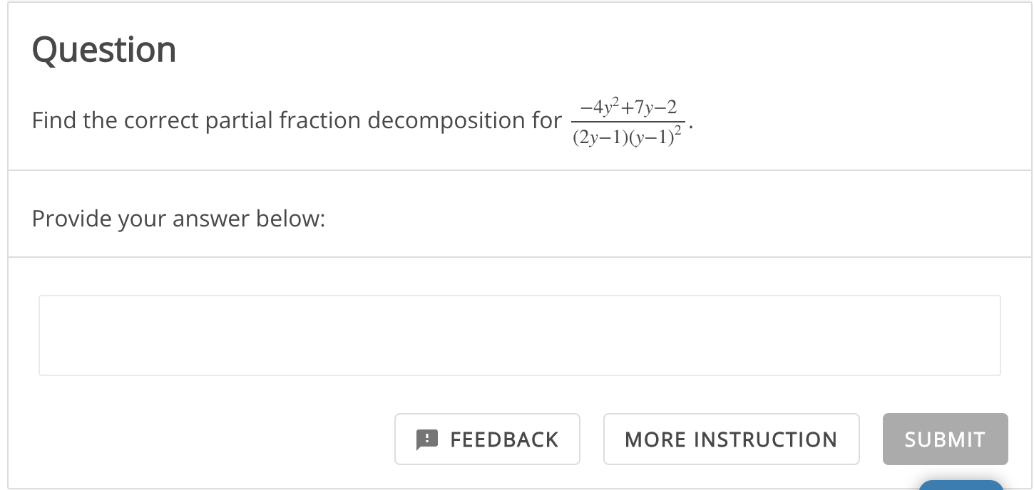 Solved Question Find the correct partial fraction | Chegg.com