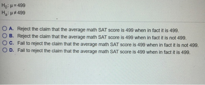 Solved In 1990, the average math SAT score for students at | Chegg.com