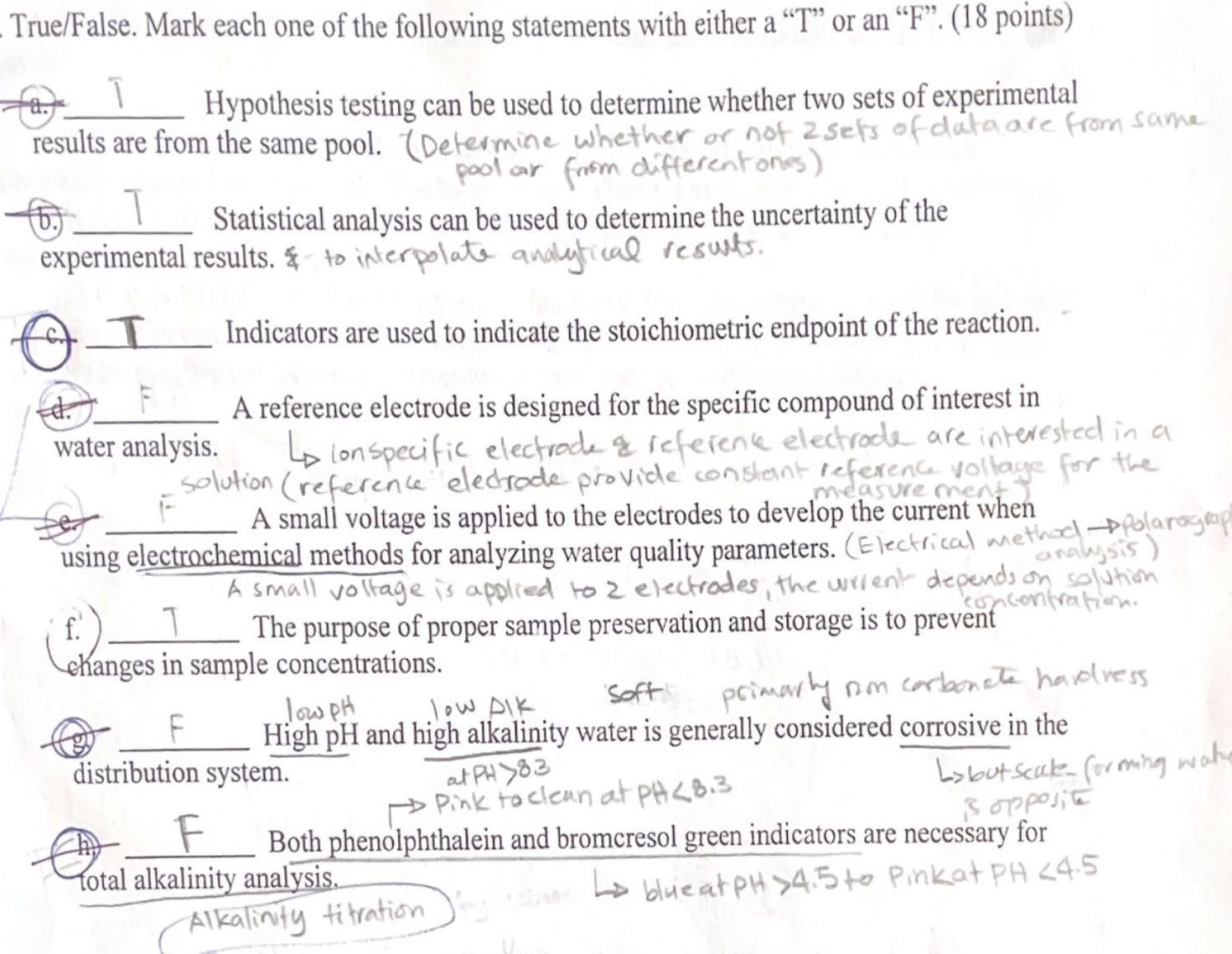 Solved True/False. Mark each one of the following statements | Chegg.com
