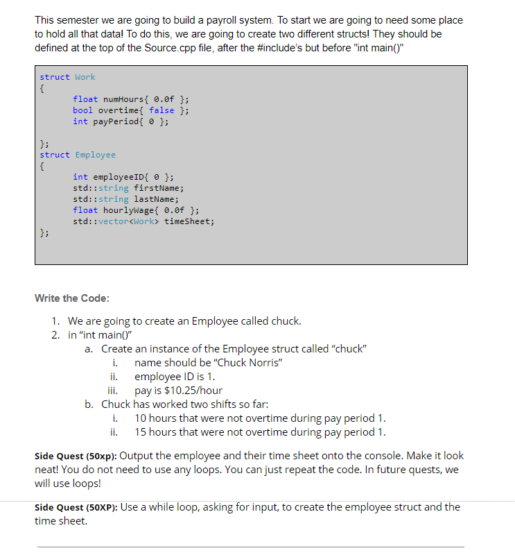 Solved This semester we are going to build a payroll system. | Chegg.com