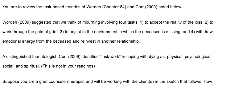 Solved You are to review the task-based theories of Worden | Chegg.com