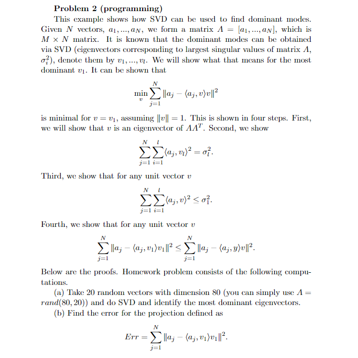 Problem 2 (programming) This example shows how SVD | Chegg.com