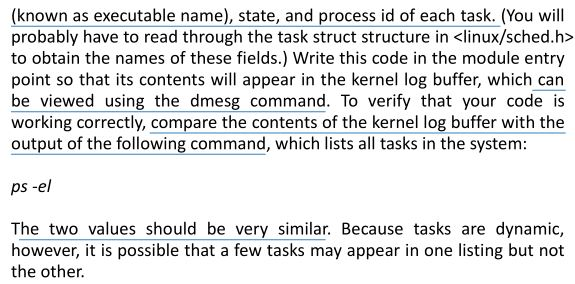 Linux Kernel Module for Listing Tasks In this | Chegg.com