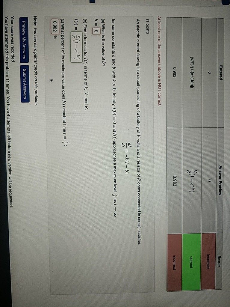 Solved Entered Answer Preview Result incorrect | Chegg.com