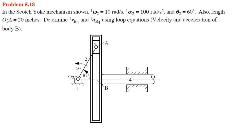 Solved Problem 5.18 In the Scotch Yoke mechanism shown, w2 = | Chegg.com