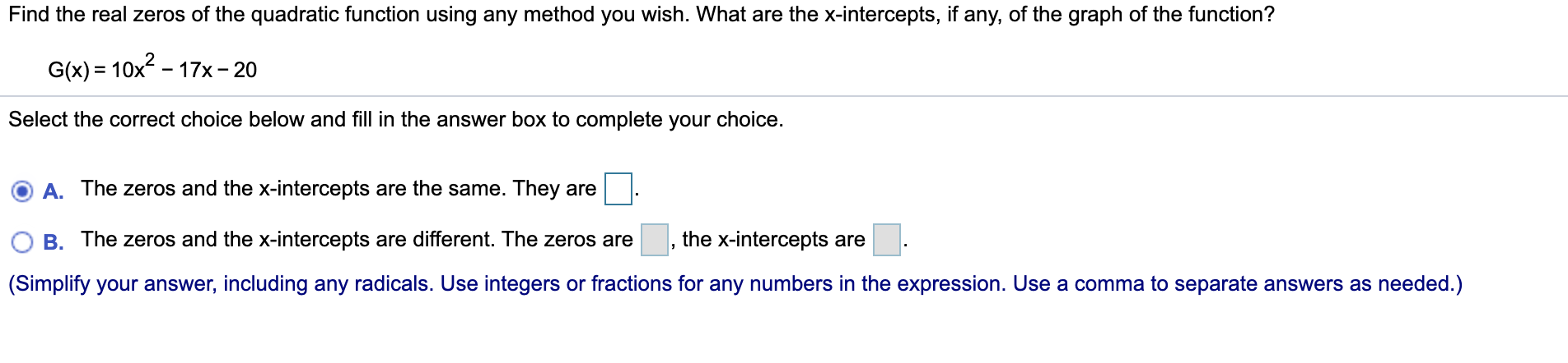 Solved Find the real zeros of the quadratic function using | Chegg.com