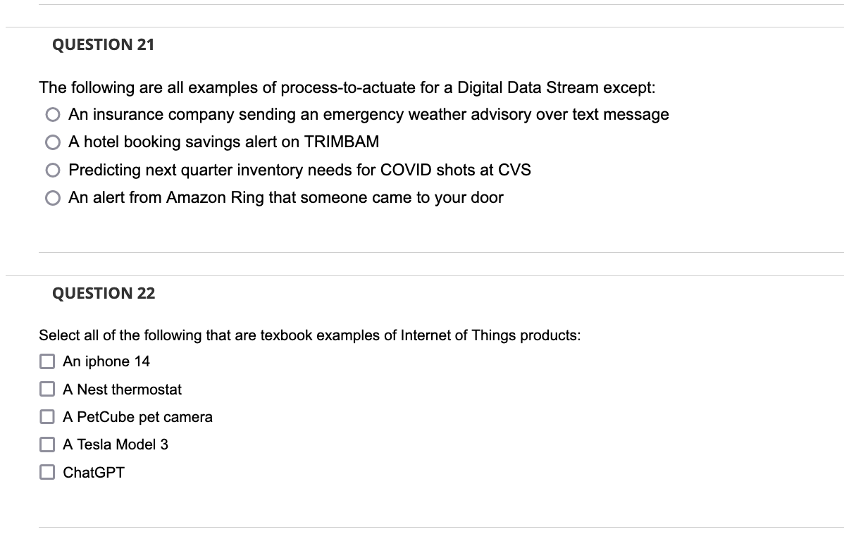 Solved The following are all examples of process-to-actuate | Chegg.com