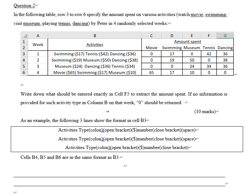 Solved Question 2 In the following table, row 3 to row 6 | Chegg.com