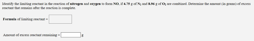 Solved Identify the limiting reactant in the reaction of | Chegg.com