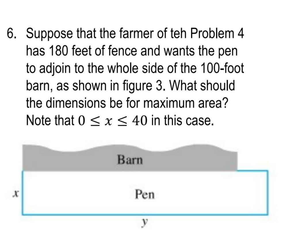Solved 6. Suppose that the farmer of teh Problem 4 has 180 | Chegg.com