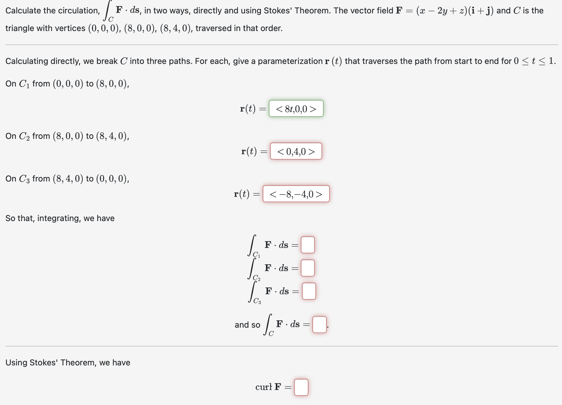 Solved Calculate the circulation, ∫CF⋅ds, in two ways, | Chegg.com
