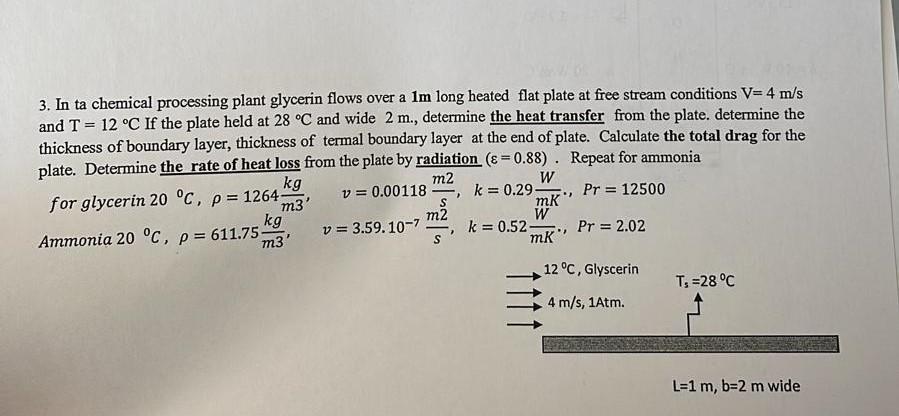 Solved . 3. In ta chemical processing plant glycerin flows | Chegg.com