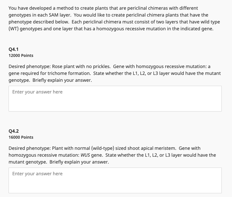 Solved You have developed a method to create plants that are | Chegg.com