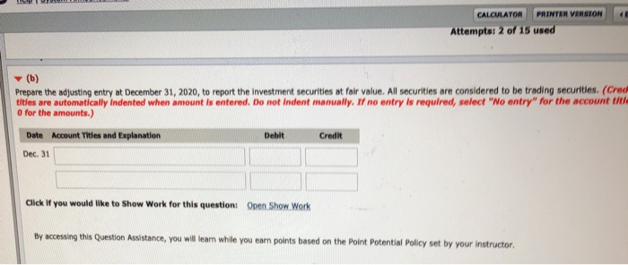 Solved CALCULATOR PRINTER VERSSON URCES Problem 16-02A ad | Chegg.com