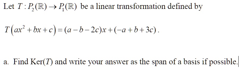 Let \\( T: P_{2}(\\mathbb{R}) \\rightarrow | Chegg.com