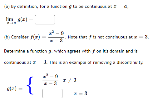Solved (a) By definition, for a function g to be continuous | Chegg.com