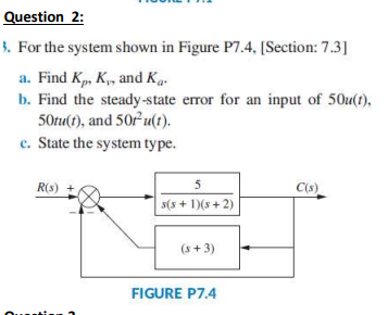 Solved For the system shown in Figure P7.4, [Section: 7.3] | Chegg.com